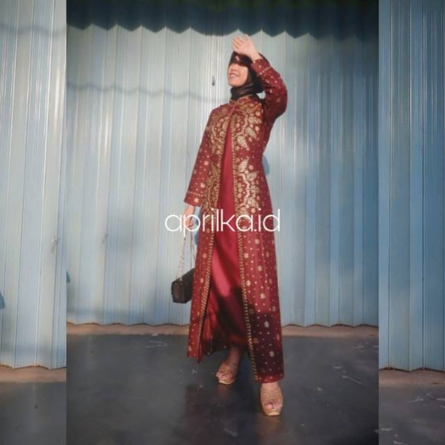 Jual Gamis songket palembang matahari red bisa couple baju pesta baju ...