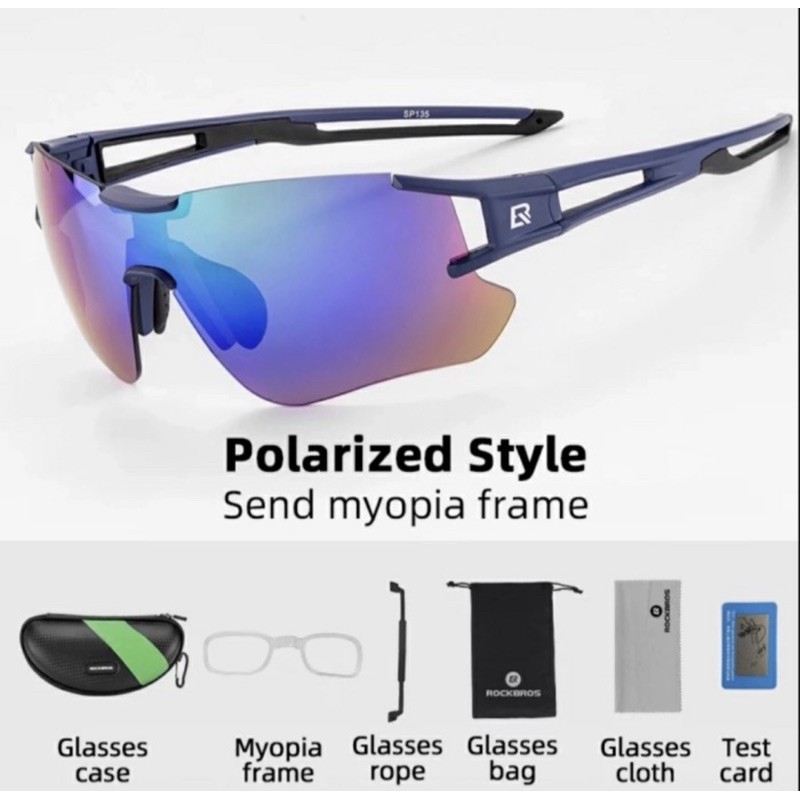 Jual ROCKBROS 10129 Kacamata Sepeda Bicycle Polarized Blue UV 400 Glasses Googles Outdoor ...