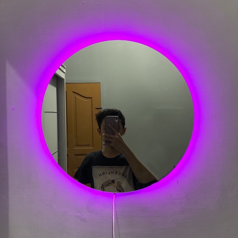 Jual KACA CERMIN BULAT LAMPU D 43 CM | Shopee Indonesia