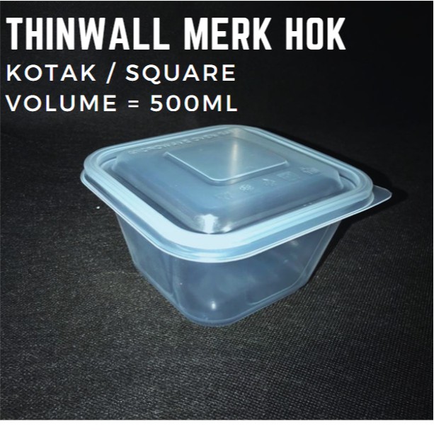 Jual KOTAK PLASTIK 500 ML / THINWALL / FOOD CONTAINER / KOTAK MAKAN HOK ...
