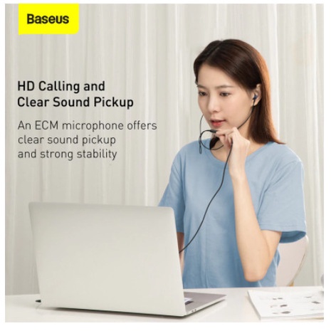 Jual BASEUS H19 WIRED EARPHONE 6D STREO BASS HEADPHONE 3.5MM WITH MIC ...