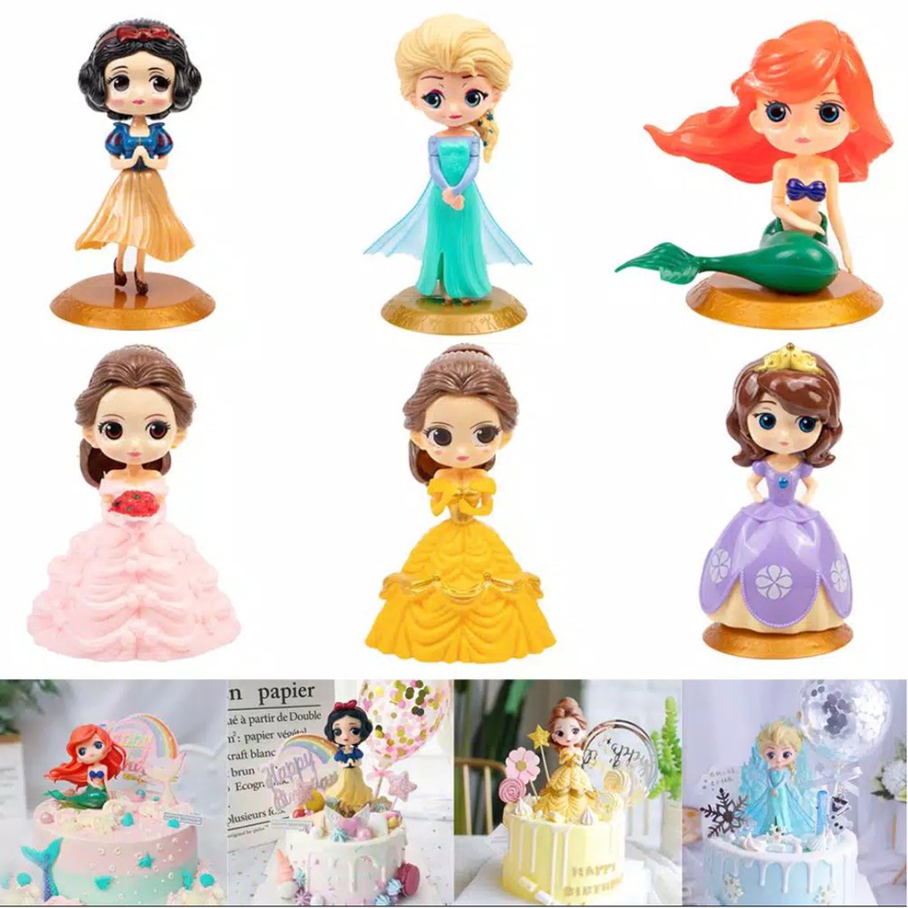Jual Ornamen Figure Princess + Alas untuk Topper Tart / Belle , Sophia ...