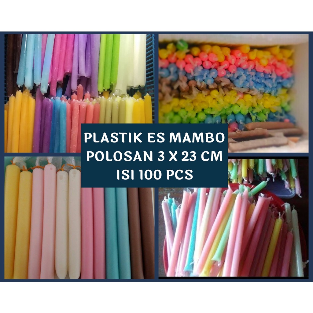 Jual Plastik Es Mambo Polosan Tanpa Sablon 3 x 23 cm Isi 100 Pcs ...
