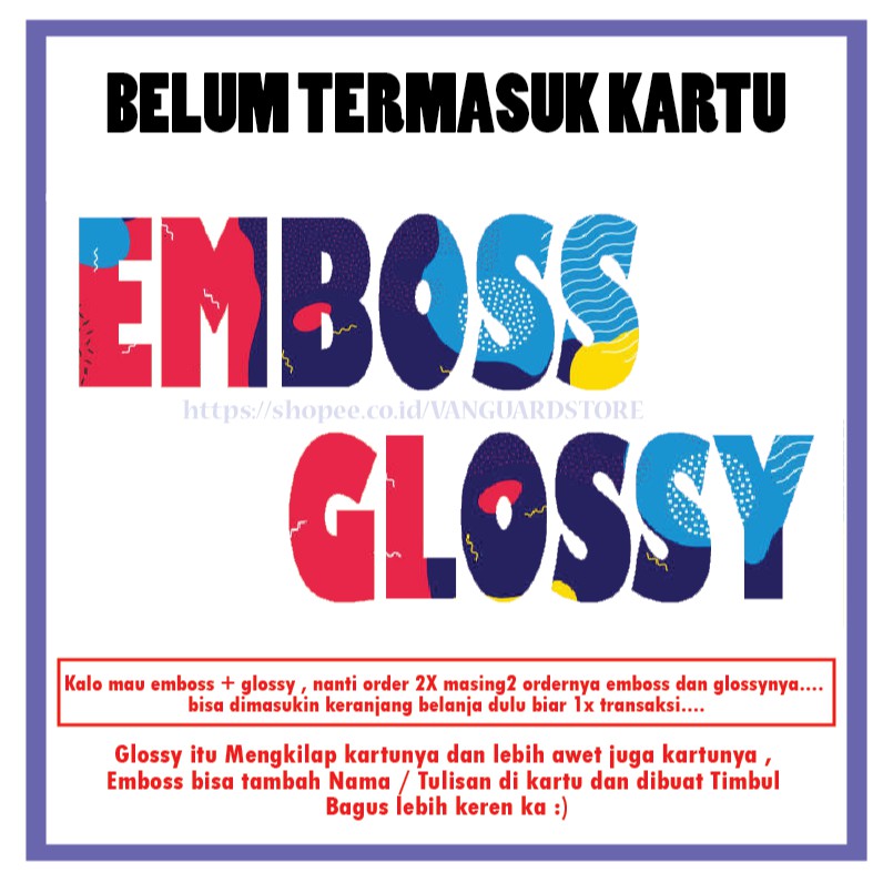 Jual TAMBAH CETAK GLOSSY ATAU EMBOSS NAMA ATAU HURUF / TULISAN UNTUK ...