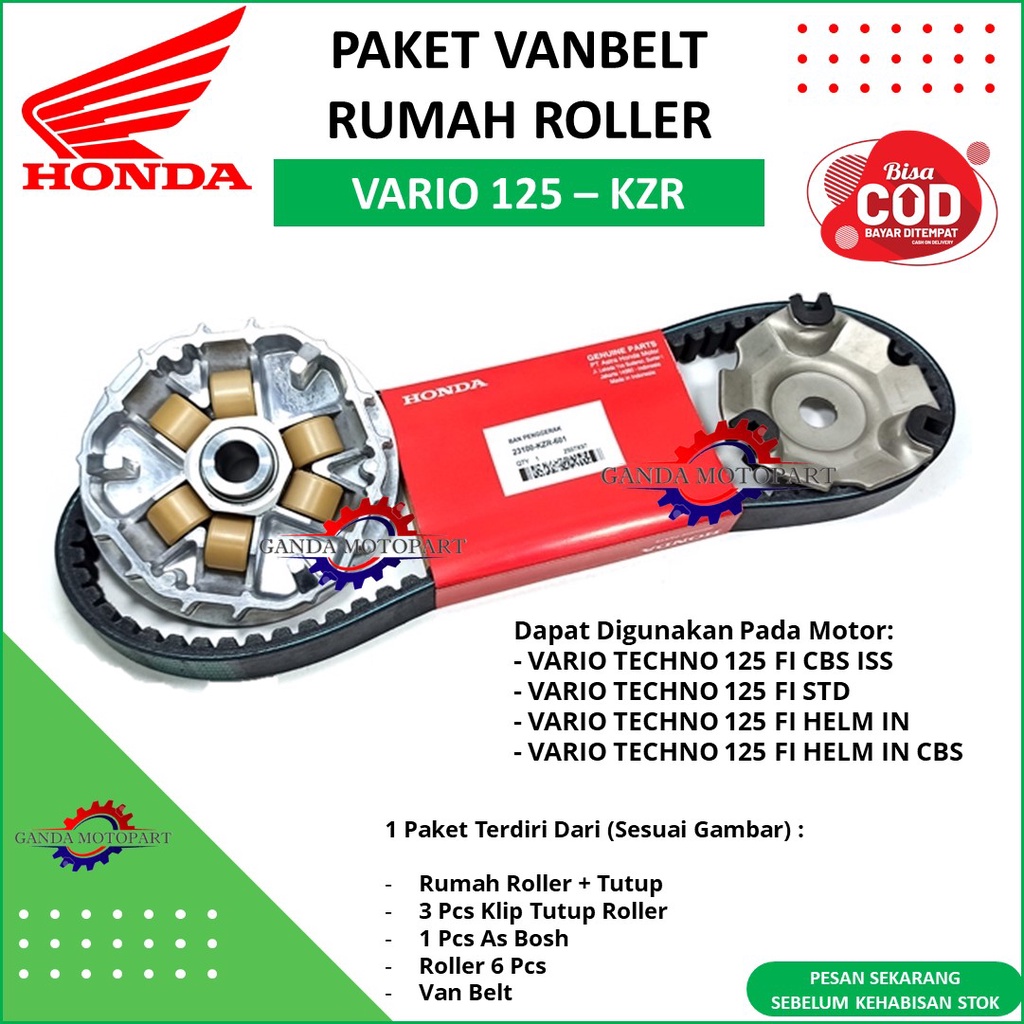 Jual PAKET RUMAH ROLLER VANBELT VARIO 125 FI CBS TECHNO OLD VARIO 125 ...