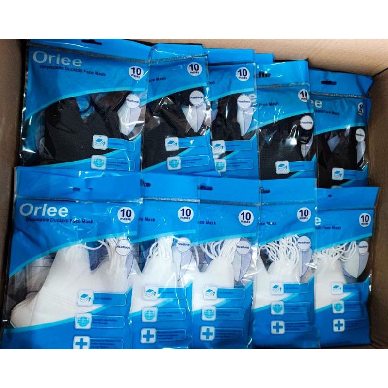 Jual Masker Orlee Duckbill Headloop / Hijab Hitam dan Putih || Kemenkes ...