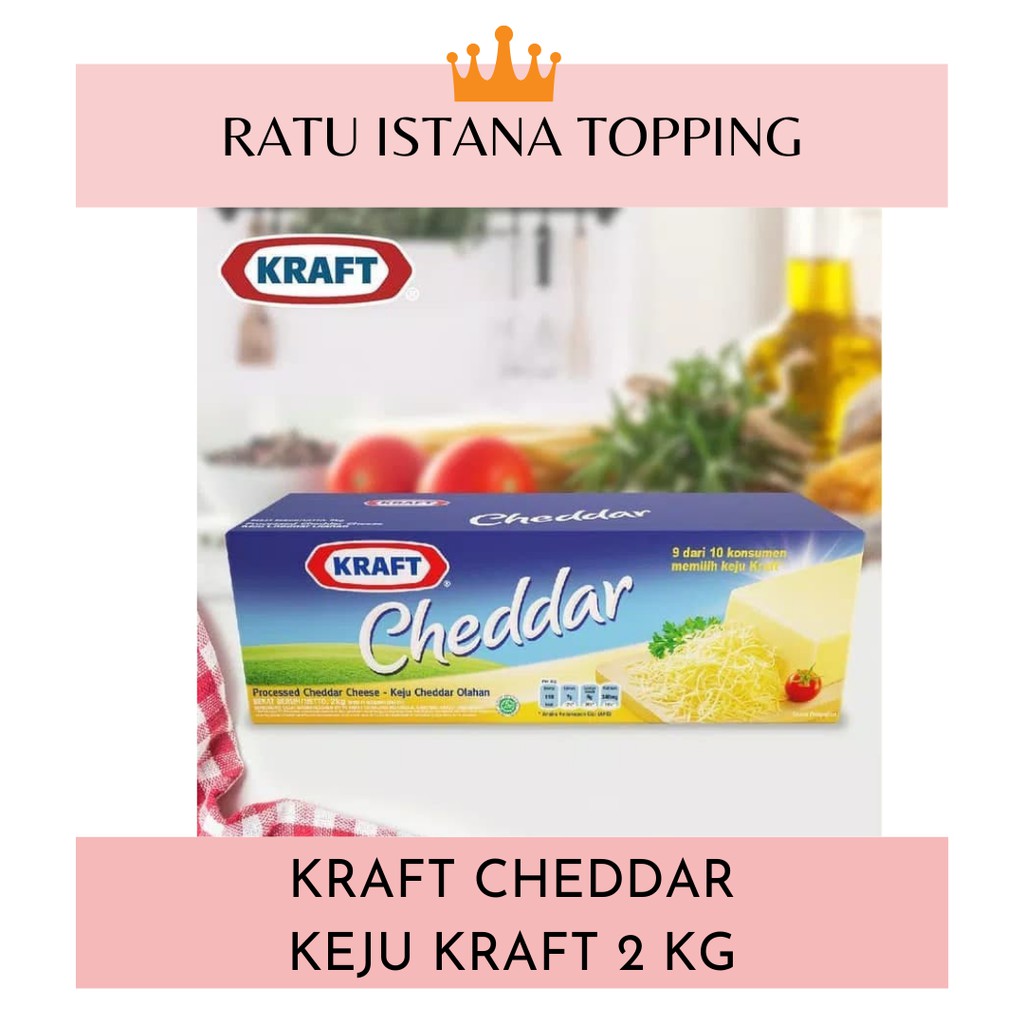 Jual KRAFT KEJU CHEDDAR 2 KG CHEESE KRAFT 2 KG KEJU BLOK KEJU BATANG ...