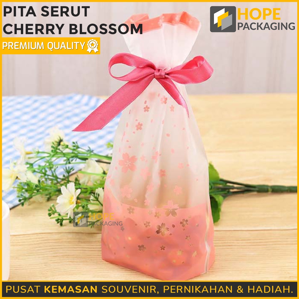Jual [Harga / 5 Pcs] Kemasan Plastik Pita Serut Cherry Blossom ...