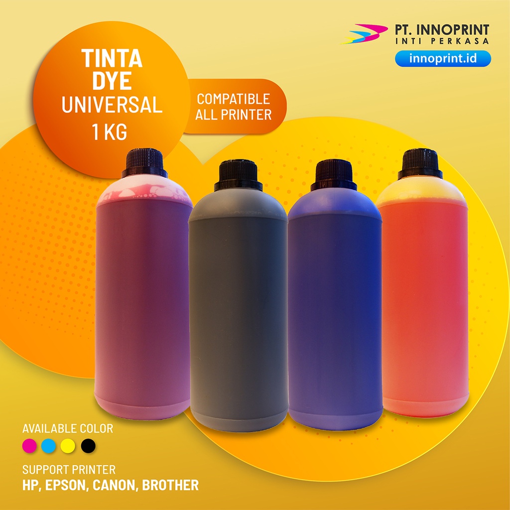 Jual Tinta Botol Cair Dye Ink 1000 ml / 1 KG Bisa Untuk Semua Printer ...