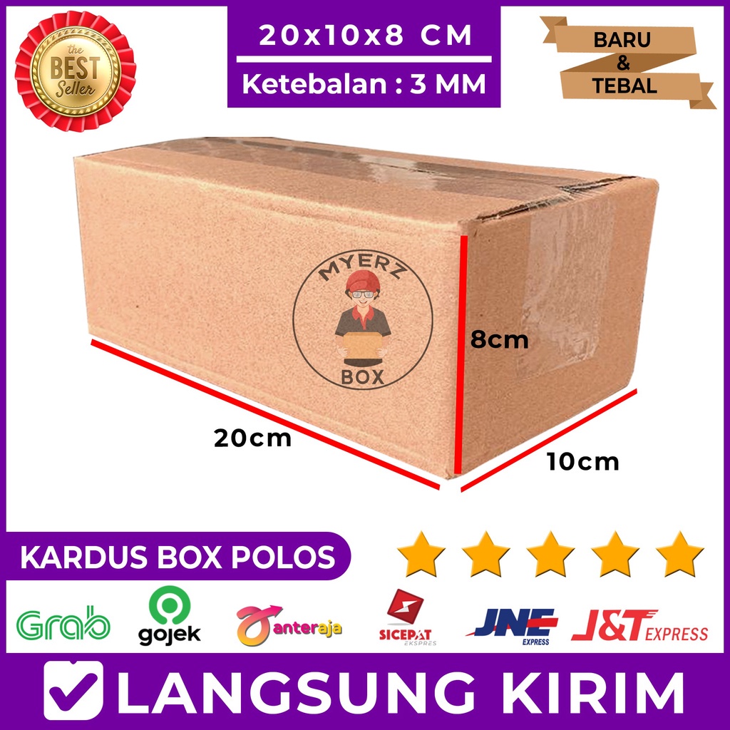 Jual Kardus Polos Karton Box Packing 20x10x8 Cm Single Wall Tebal ...