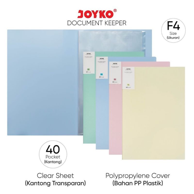 Jual Clear Holder Joyko DK-D40F4 Folio 40 Lbr Document Keeper Folder ...