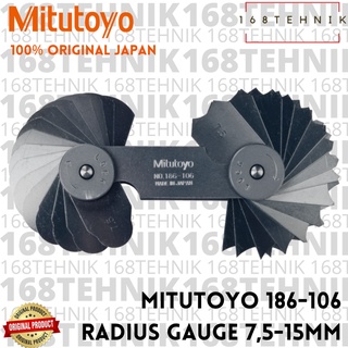 Jual MITUTOYO 186-106 RADIUS GAUGE 7,5-15mm , 32 Pairs ALAT UKUR RADIUS ...