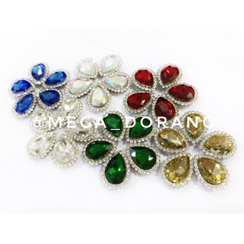 Jual Diamond Kancing Bunga Tetes 10*14/ Diamond Kancing Tetes 10 x 14 ...