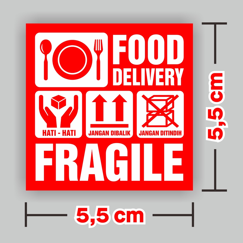 Jual Sticker Label Food Delivery Stiker Pengiriman Makanan Fragile 5,5 ...