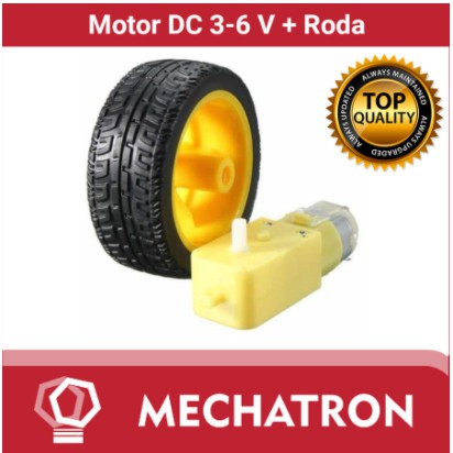 Jual MOTOR DC GEARBOX 3V - 6V KUNING + RODA WHEEL MOBIL SMART CAR ...