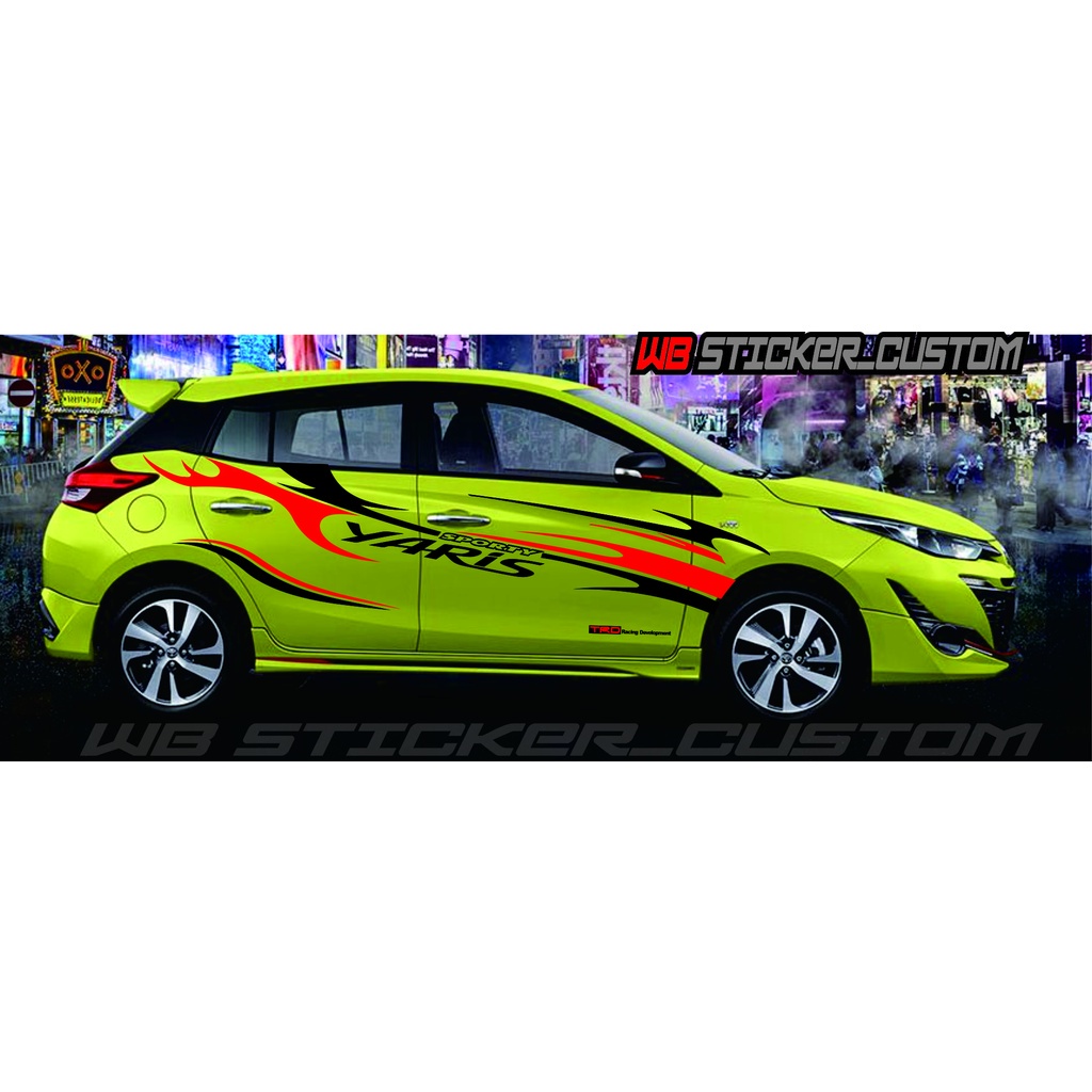 Jual Stiker mobil yaris sticker body samping mobil yaris brio jazz ayla ...