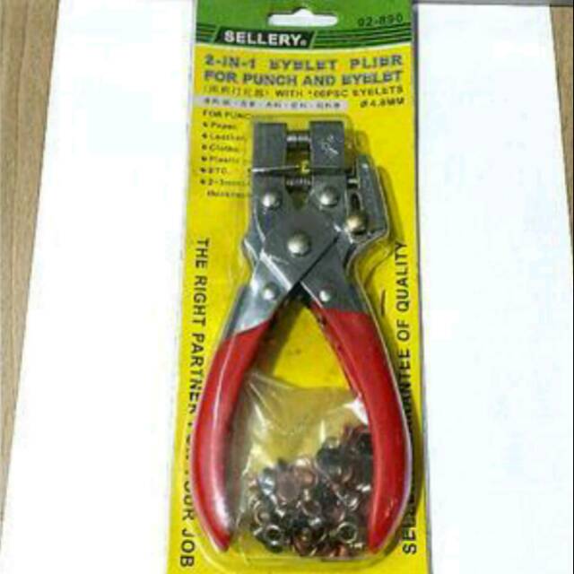 Jual Tang Pres Mata Ayam Eyelet Pliers 2in1 bisa untuk pembolong kertas ...