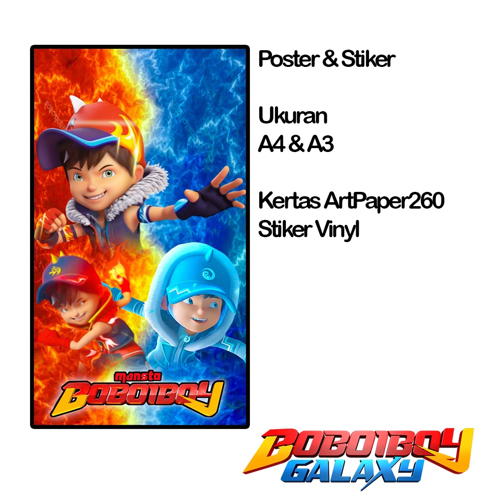 Jual Sticker Poster boboiboy galaxy boboi boy stiker Vynil lukisan ...