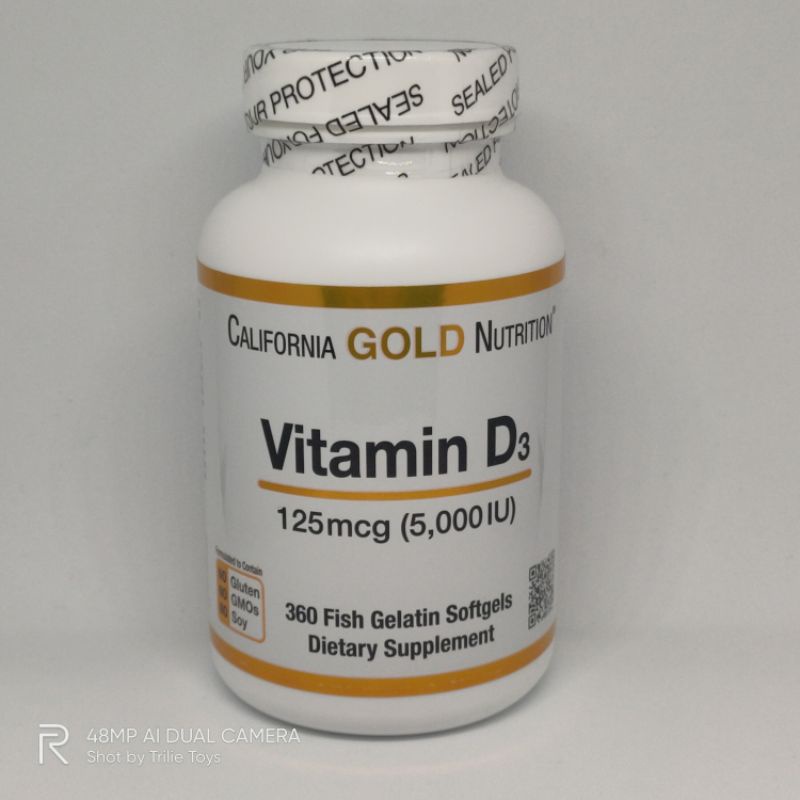 Jual California Gold Nutrition, Vitamin D3, 125 mcg (5,000 IU), 360 ...