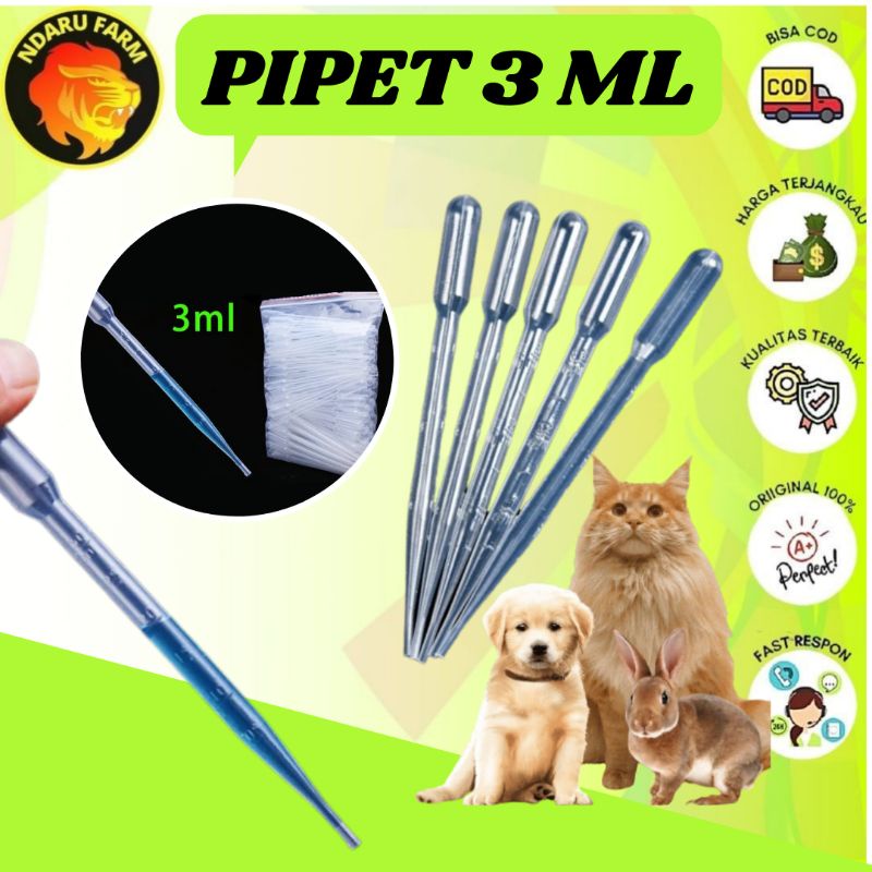 Jual PIPET 3 ML HEWAN KUCING HAMSTER NDARUFRAM | Shopee Indonesia