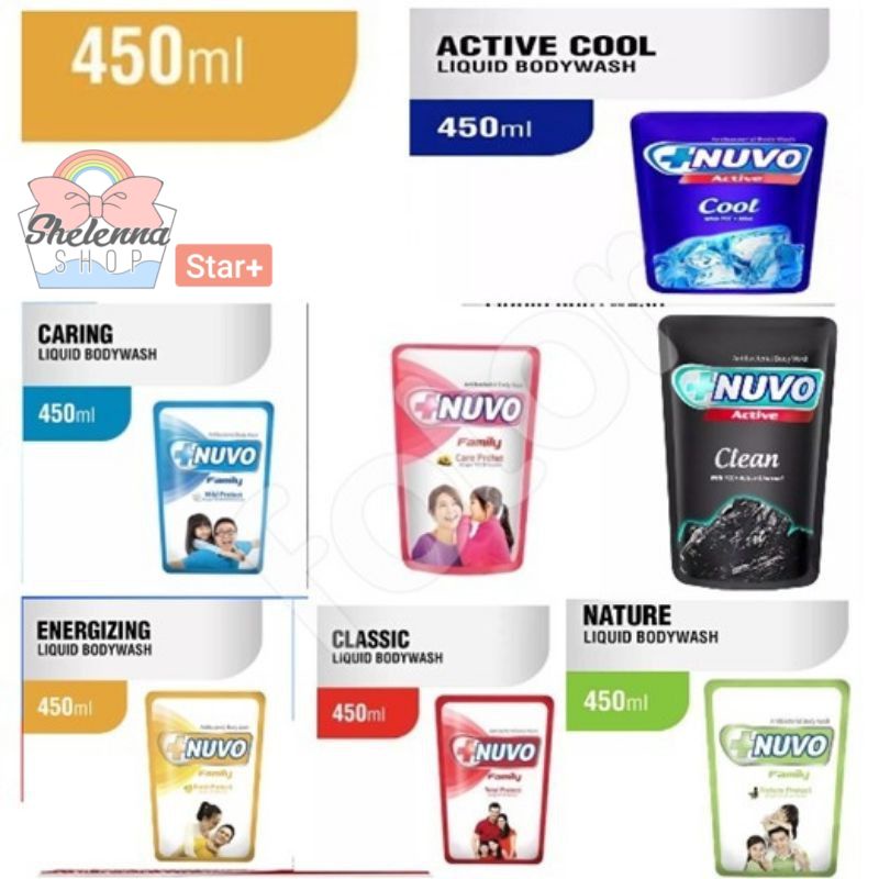 Jual Nuvo Body Wash Antibacterial Fresh/Total/Mild/Nature/Family/Cool ...