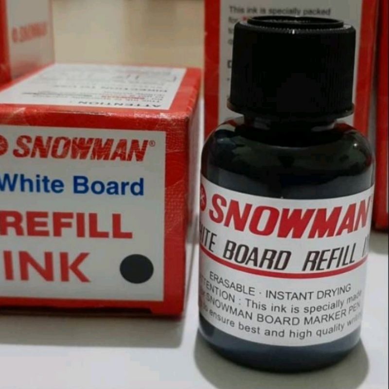 Jual Tinta Refill Spidol Boardmarker / White Board Hitam Snowman ...