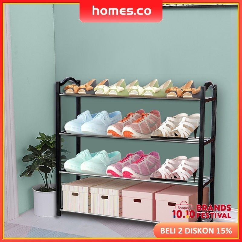 Jual Rak Sepatu 4 layers Minimalis Rak Sepatu Besi Bertingkat Rak Susun ...