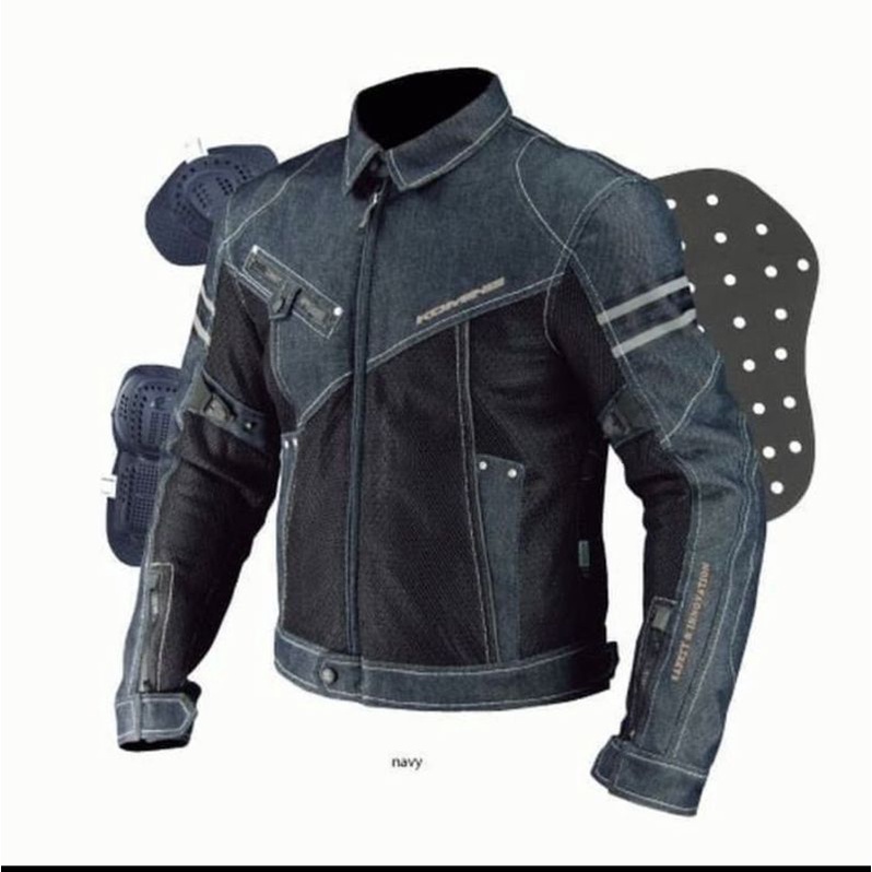 Jual Jaket komike Jk 006 Jaket Motor Touring Vintage Jeans Denim Jk006 Mesh Riding Jaket Pria ...