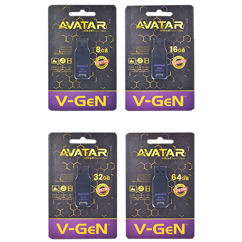 Jual Flashdisk V-GEN AVATAR 8GB / 16GB / 32GB / 64GB USB 2.0 WATERPROOF ...