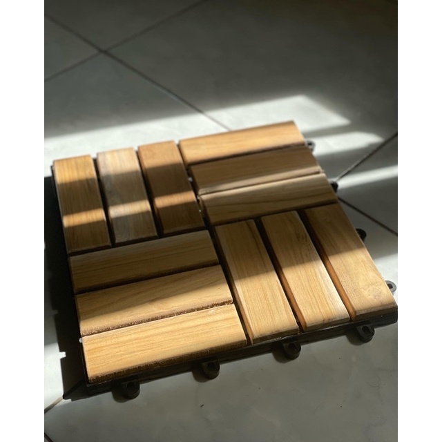 Jual DECKING TILE LANTAI KAYU JATI 30x30 | Shopee Indonesia