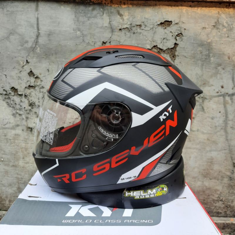 Jual HELM KYT RC7 seri 18 - Black Matt Red ORIGINAL RC SEVEN full face ...