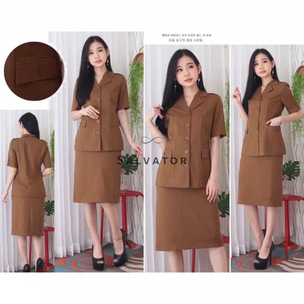 Jual BLAZER WANITA / Seragam PNS / Baju PDH PNS Wanita / Baju Dinas Pemda Wanita / Baju Khaki ...