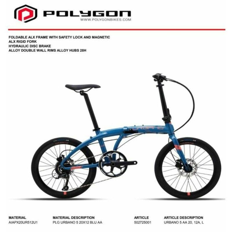 Jual Sepeda Lipat Polygon Urbano 5 20inch | Shopee Indonesia