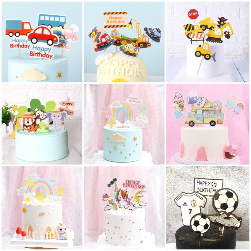 Jual Topper cake karakter lucu happy biryhday topper cake hiasan kue ...
