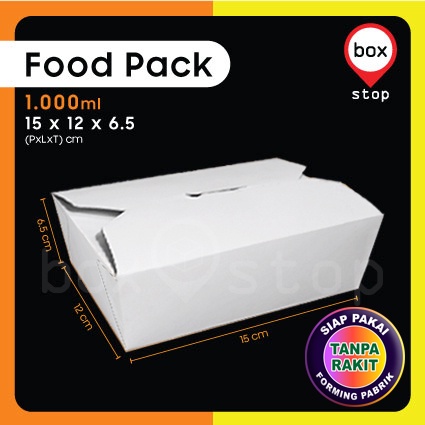 Jual Food Pack - Box Pail - PUTIH - 1000 ml (50 pcs) | Shopee Indonesia