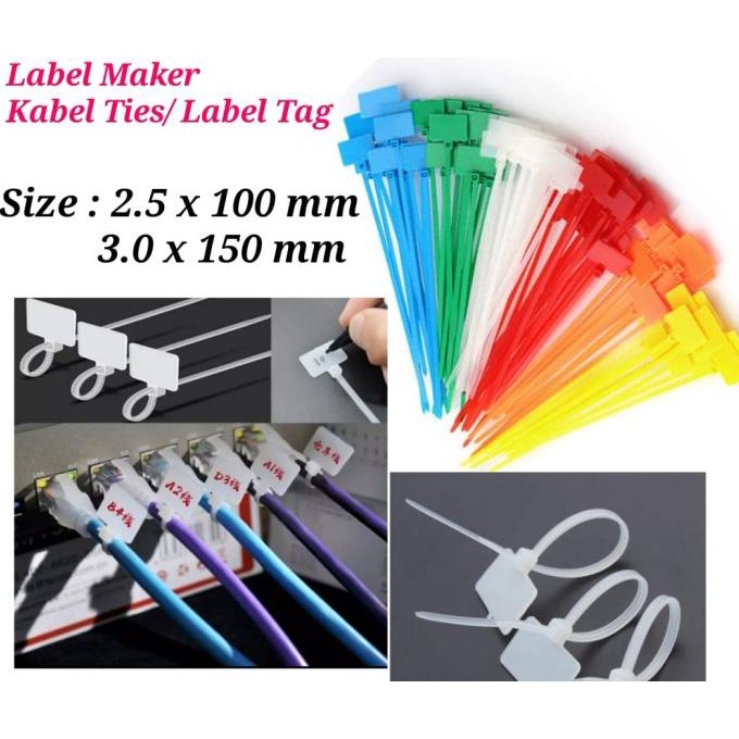 Jual READY COD Kabel Tis Tie Ties Cable Label Maker Marker Name Tag ...