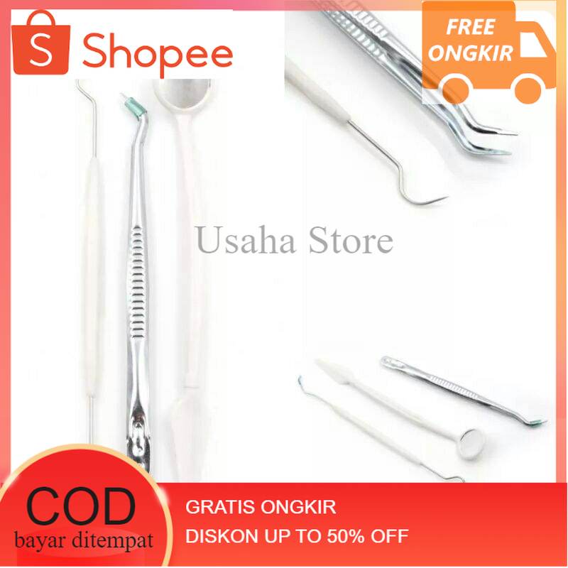 Jual Promo COD 1 set isi 3 pcs alat pemeriksaan standar gigi kaca mulut ...