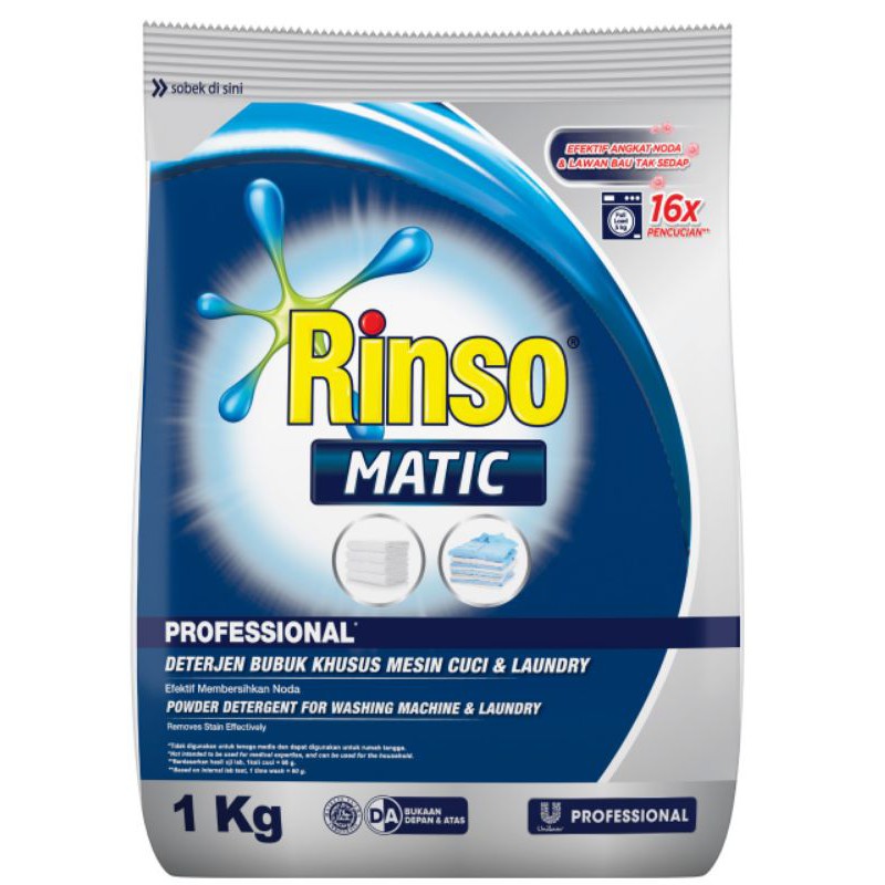 Jual Rinso Matic Powder Detergent Professional 1 KG | Shopee Indonesia