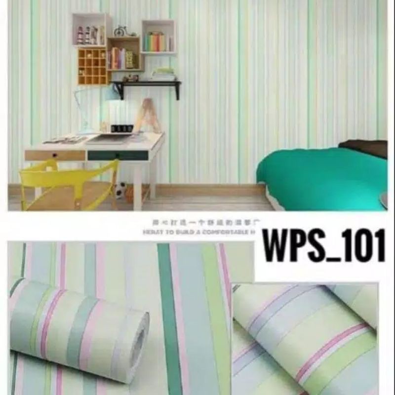 Jual wallpaper sticker salur pelangi hijau ukuran panjang 10meter x lebar 45cm | Shopee Indonesia