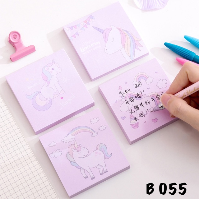 Jual B055 | STICKY NOTE UNICORN| UKURAN PERSEGI MEMO | Shopee Indonesia