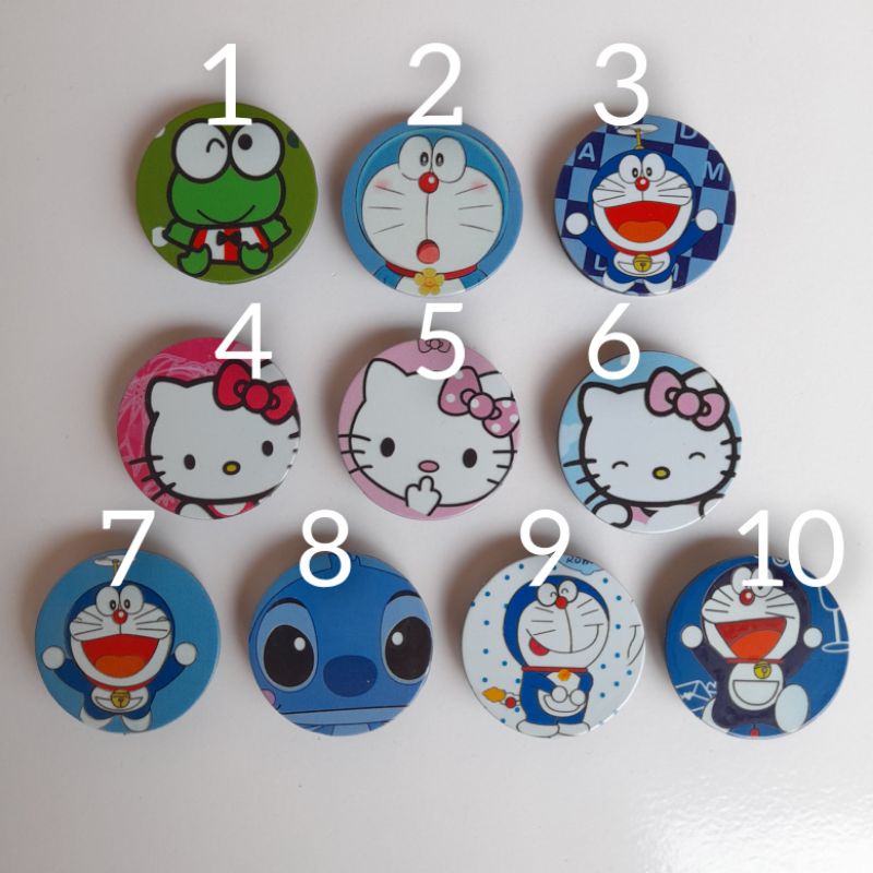 Jual Pop Socket Bulat Karakter Gambar Keropi Hello Kitty Doraemon ...
