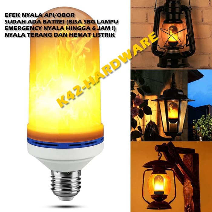 Jual Lampu LED efek api obor nyala dekorasi outdoor taman panggung kafe ...