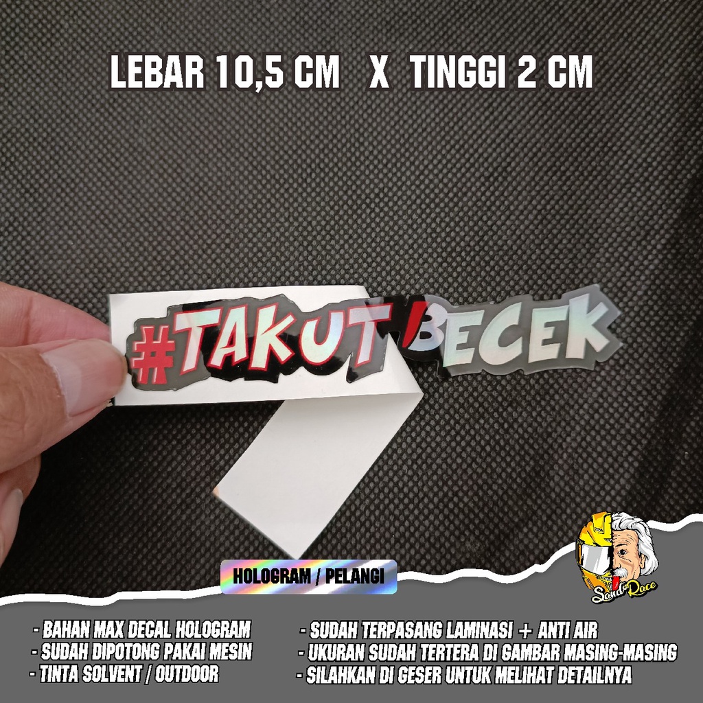 Jual stiker takut becek #takutbecek / stiker motor / stiker mobil ...