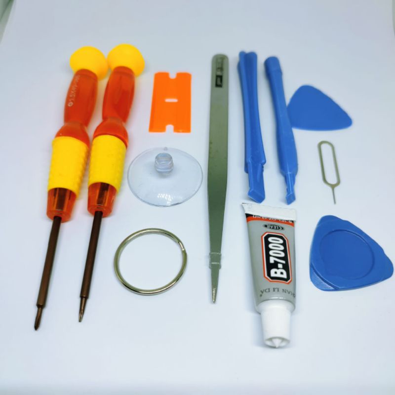 Jual Obeng Set Reparasi HP 10 IN 1 + Lem B7000 3 Ml Bisa Buat Semua ...