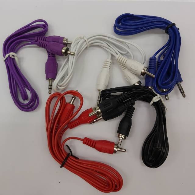 Jual Kabel Audio Warna Warni 2 in 1 | Shopee Indonesia