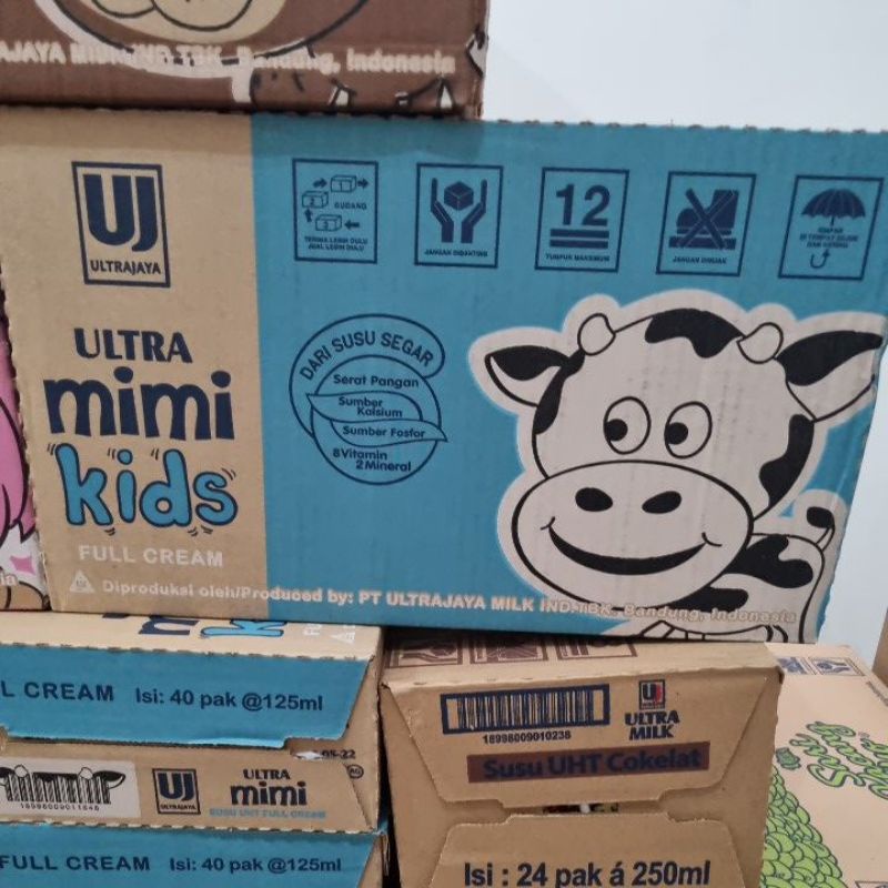 Jual susu ultra milk mimi Kids cokelat / full cream/ strawberry 125ml 1 dus isi 40 pcs | Shopee ...