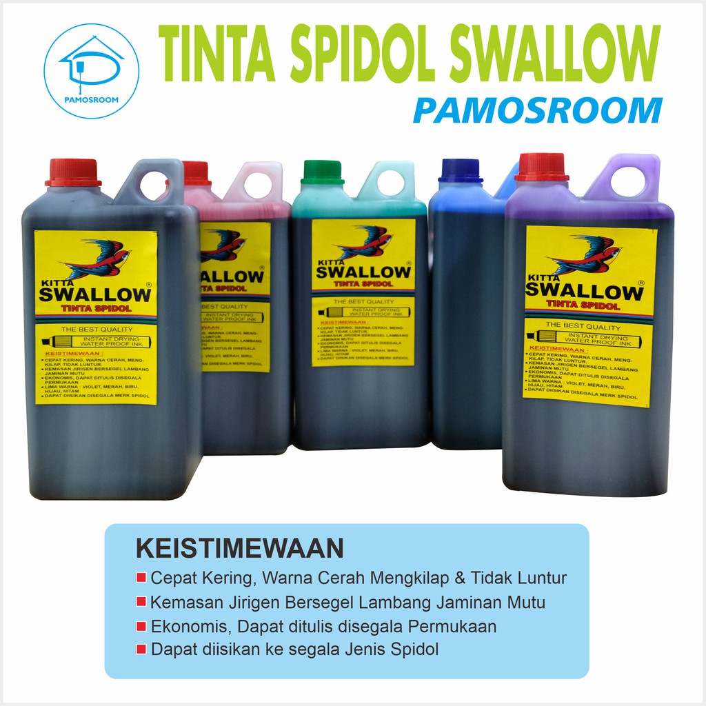 Jual Pamosroom Tinta Spidol Permanent KITTA Swallow Biru Violet ...