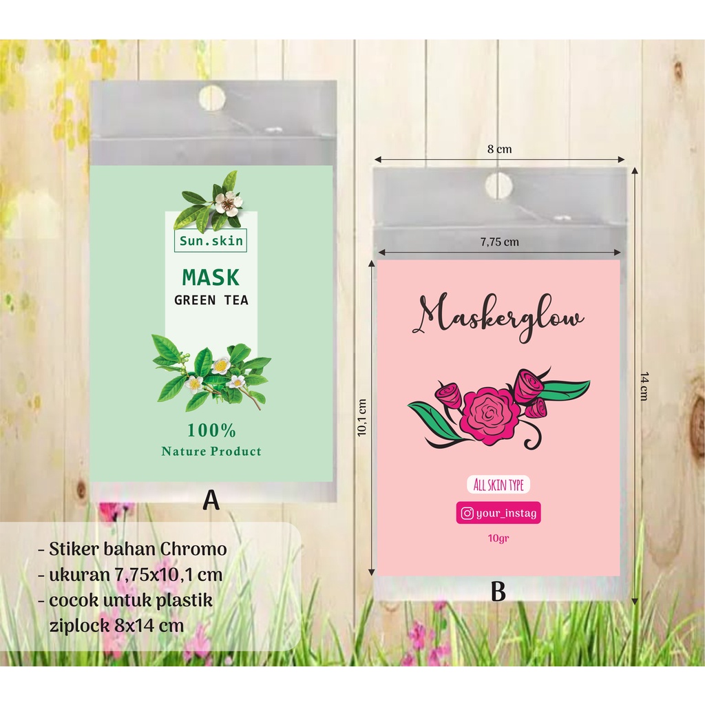 Jual Stiker Label kemasan untuk plastik klip 8x14 ziplock zipper ...