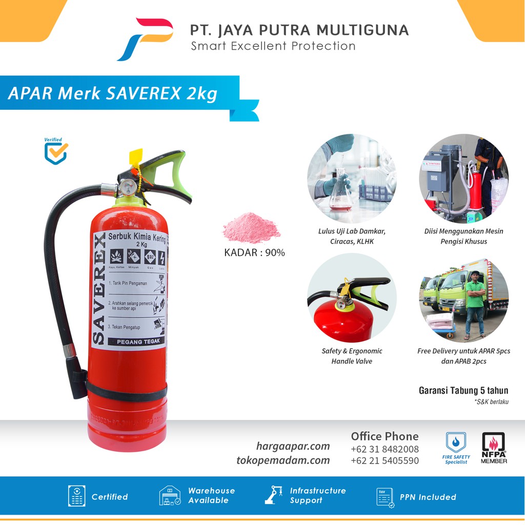 Jual TABUNG ABC PEMADAM API RINGAN APAR POWDER ABC UK. 2 KG SAVEREX ...