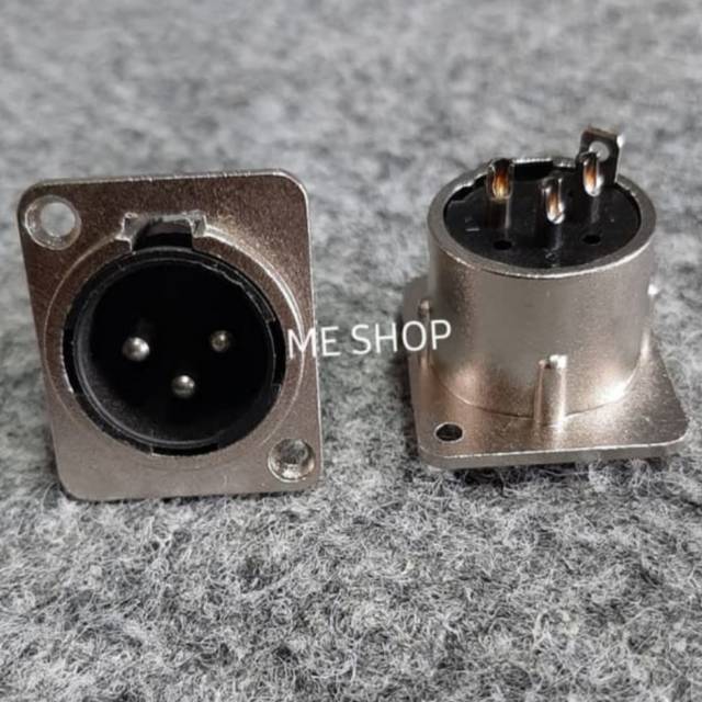 Jual soket xlr canon male 3pin jack canon male bodi besi | Shopee Indonesia